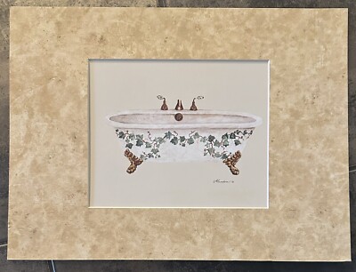 Consuelo Gamboa Matted Art Print Bathtub Bathroom | eBay