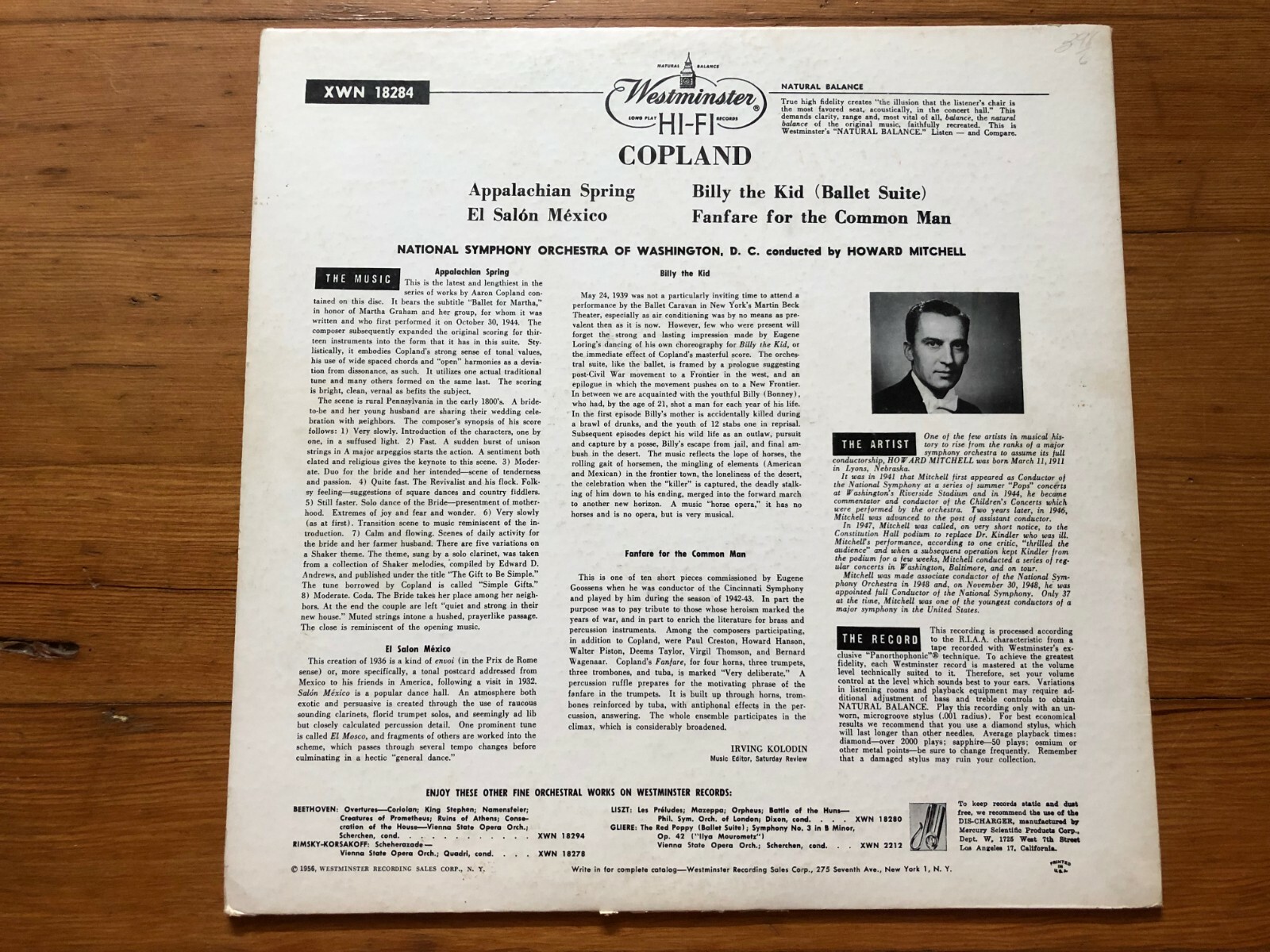 Copland~Appalachian Spring~Billy The Kid~Ballet Suite~Howard Mitchell ...