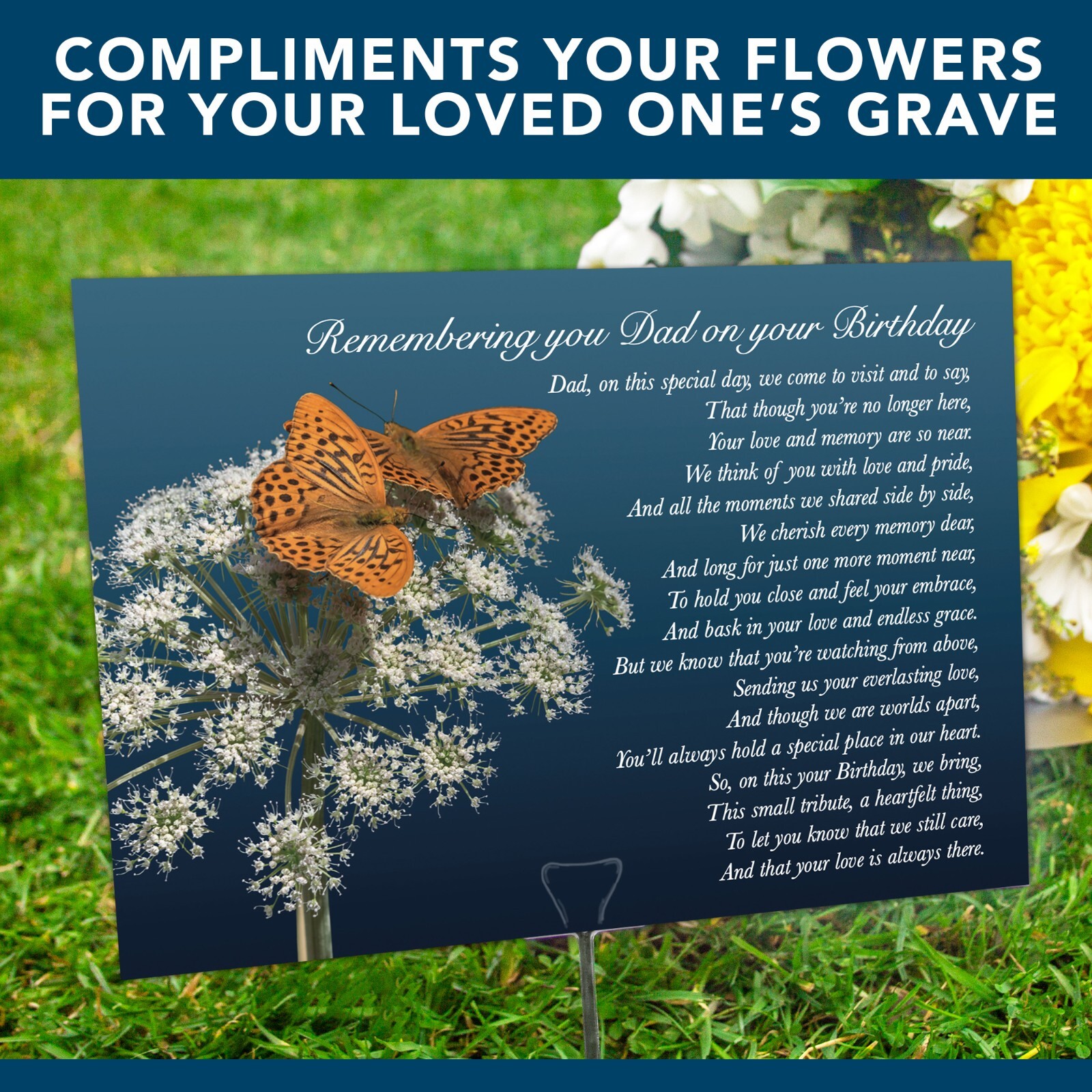 Dad Birthday Memorial Grave Card Dad Memorial Card Dad in Heaven Graveside Card | eBay UK