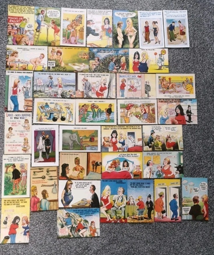 Job Lot Vintage Bamforth Seaside Comic Postcards Saucy Cardtoon ...