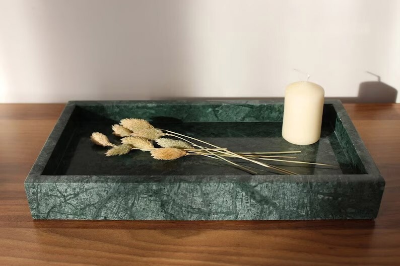 Green Marble Food Serving Tary,STONE PLATTER , Housewarming Gifts | eBay