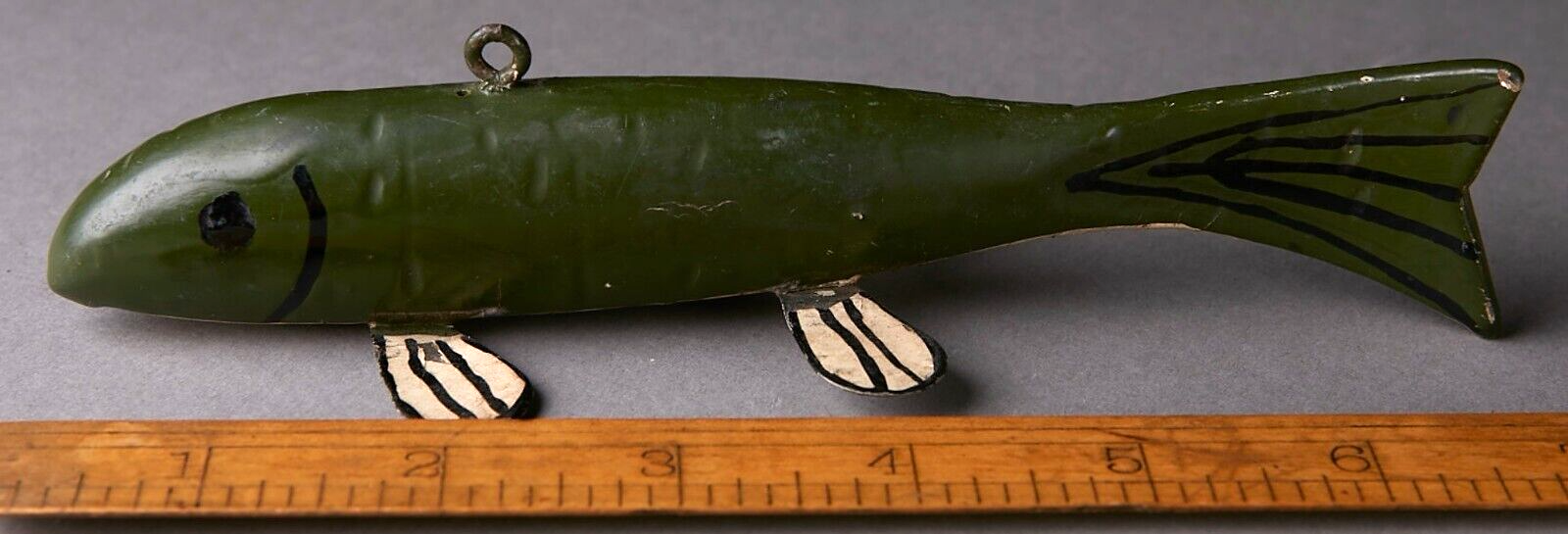 VINTAGE OLD MICHIGAN 7" SUCKER ICE FISH SPEARING DECOY~ FOLK ART ...