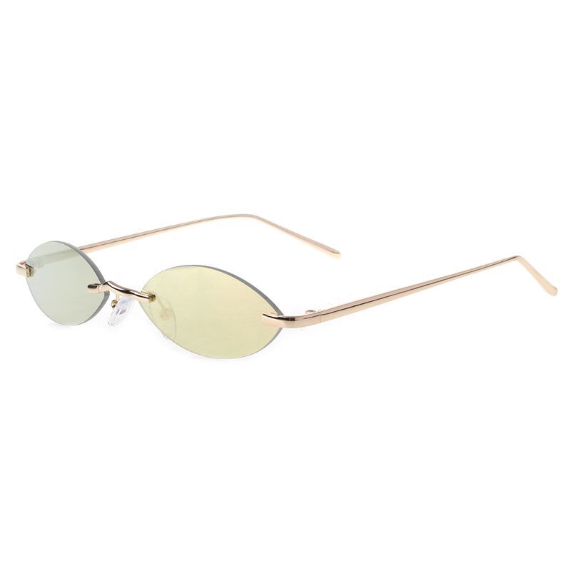 Chic Sunglasses Oval Rimless Fashion Small Lens UV400 for Eyewear ...