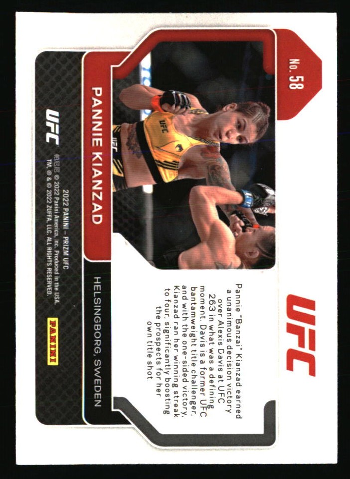 Pannie Kianzad 2022 Panini Prizm UFC #58 MMA Card | eBay