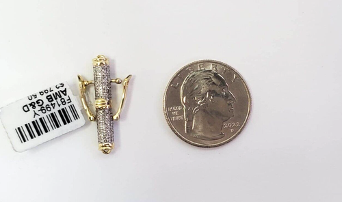 10K Yellow Gold Diamond Box Clasp Barrel Accessory 4MM Pave Set Double ...