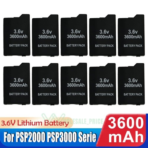 10xPortable 3600mAh Rechargeable Replacement Battery for PSP Slim 2001 ...