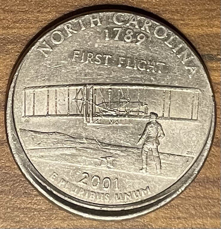 2001 P North Carolina State Quarter Error Off Center Broadstrike Broken ...