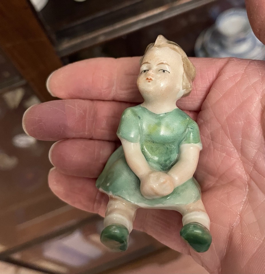 Small Porcelain Little Girl Hand Painted Figurine Possibly German ...
