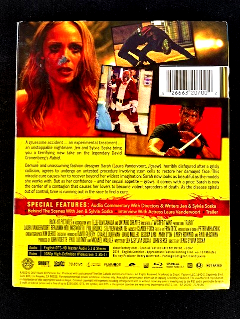 RABID-2019 REMAKE (Scream Factory Blu-Ray) W/ Slipcover & Special ...