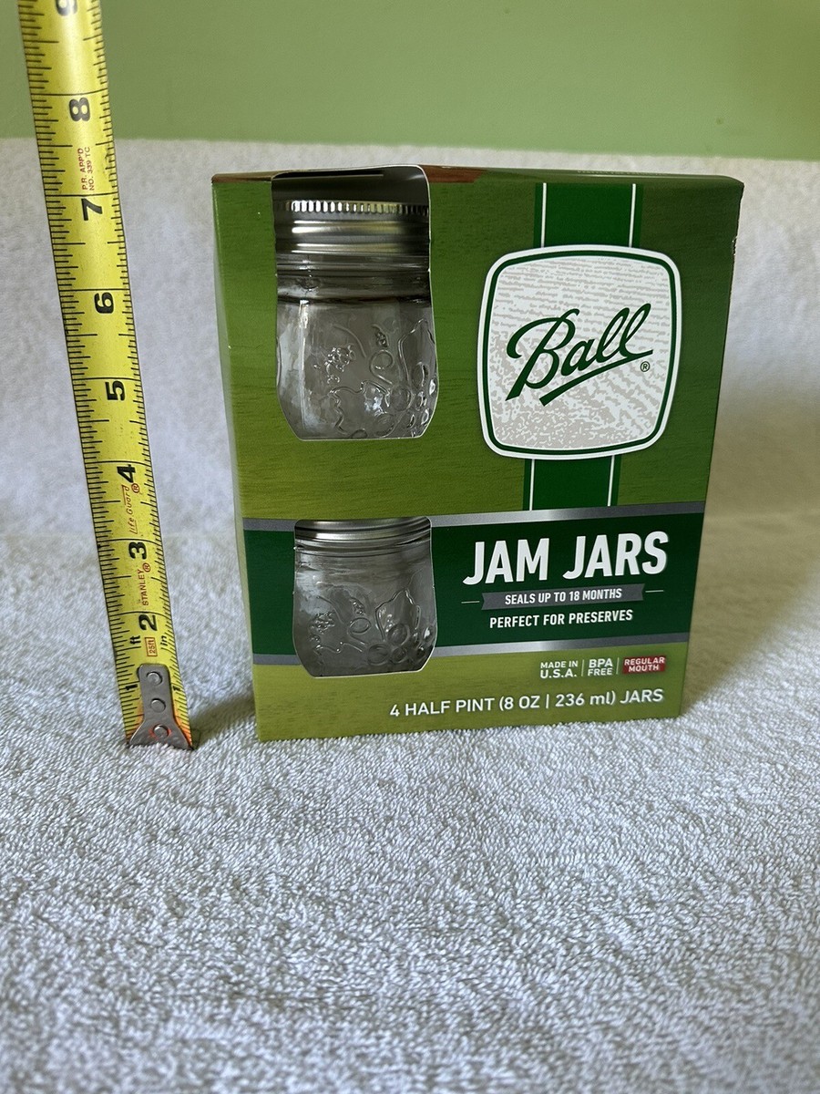 Half Pint Mason Jars Dimensions Ball 8 Oz. Collection Elite Wide Mouth