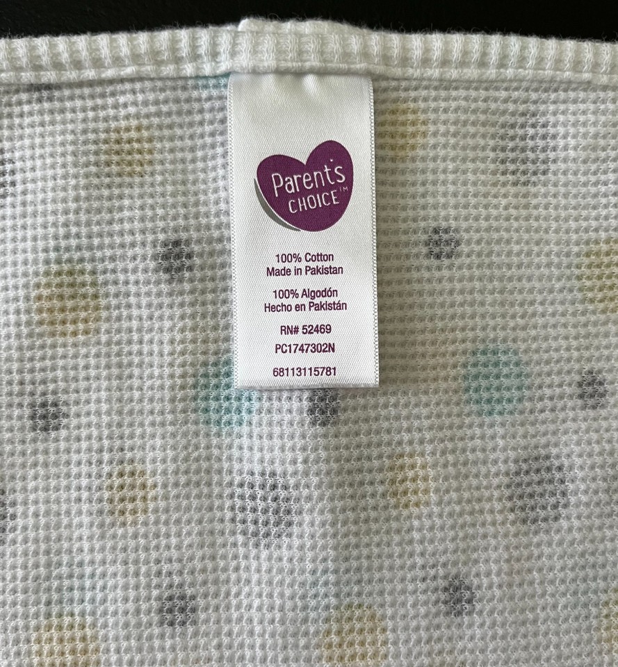 Parents Choice Aqua Blue, Yellow, Gray Polka Dot Cotton Thermal Baby ...