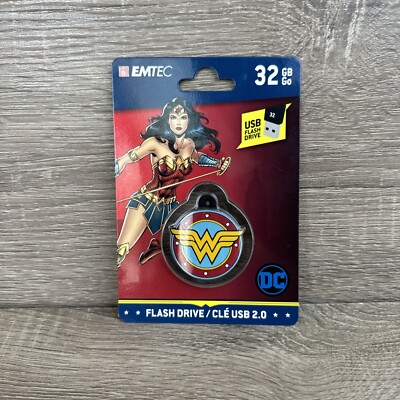 DC Emtec Wonder Woman USB 32 GB Flash Drive Keychain Back to School New ...