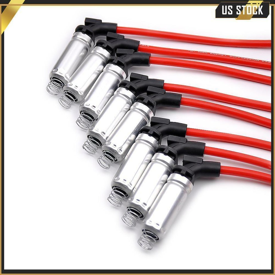 8PCS High Performance Spark Plug Ignition Wires For 1999-2006 CHEVY GMC ...