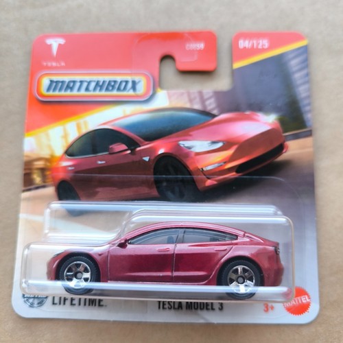 MATCHBOX Short Card MBX 2024 TESLA MODEL 3 RED 04/125 C0859 | eBay