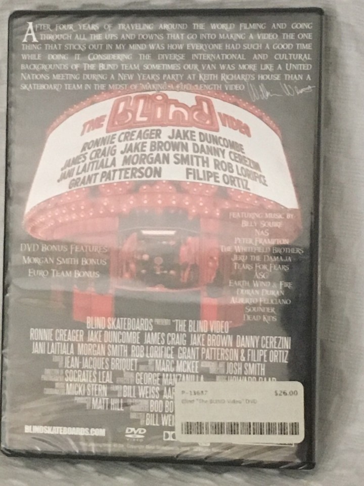 New The Blind Video Skateboards DVD Ronnie Creager James Craig Jake ...