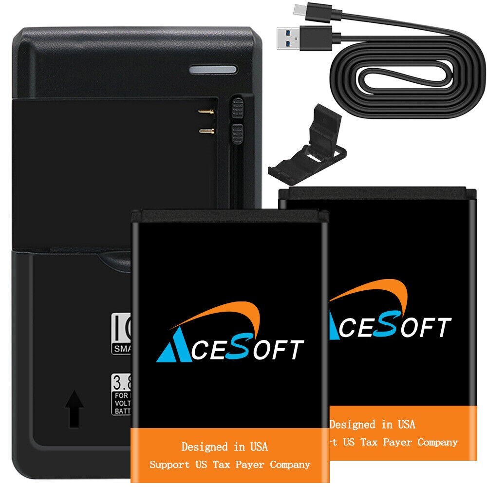 2x 2150mAh Battery Dock Charger USB 3.1 Cable Bracket for T-Mobile CAT ...