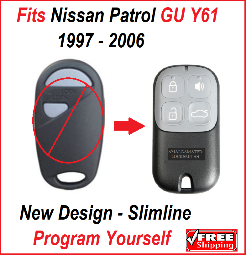 For Nissan PATROL REMOTE GU Y61 Keyless Central Locking Fob 1997 - 2006 ...