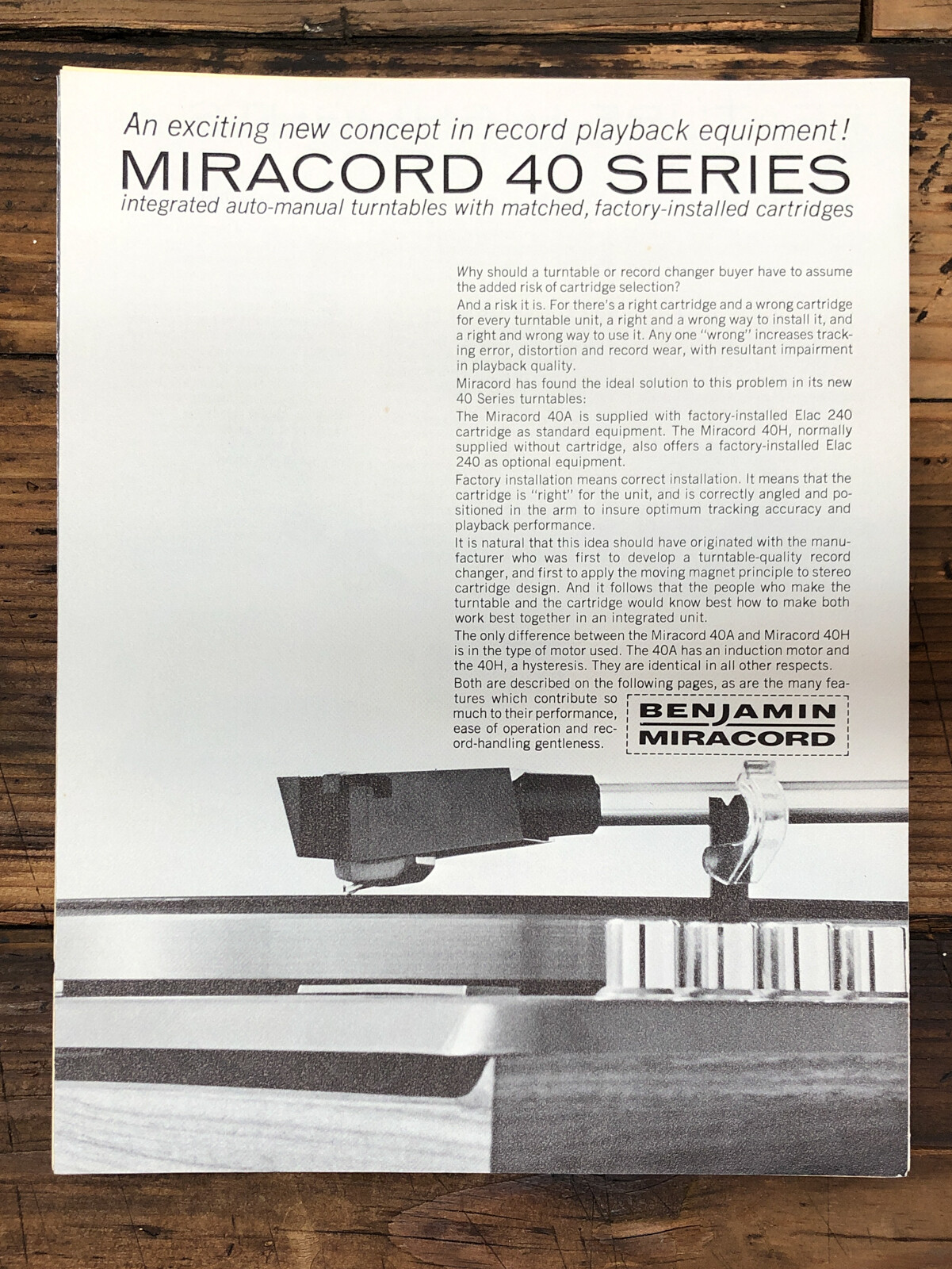 Miracord 40 Series 40A 40H Record Player / Turntable Dealer Brochure ...