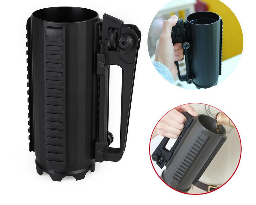 Black Tactical Battle Mug Detachable Carry Military Rail Mug Cup ...