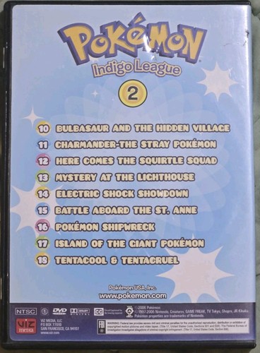 Pokemon Indigo League Volume 2 DVD (2006) 9 Episodes USED Acceptable ...