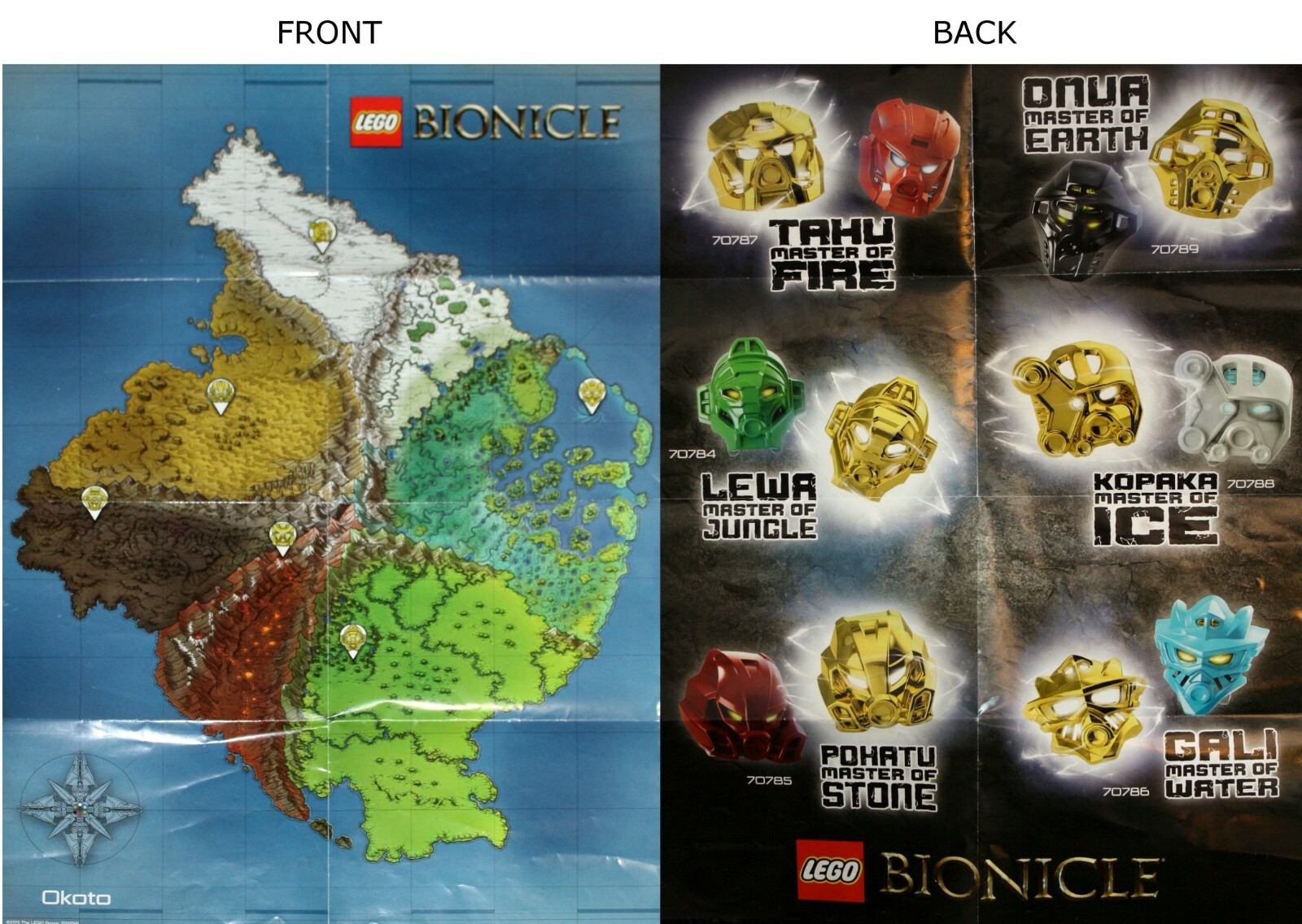 Lego Bionicle Poster Okoto Hero Pack Collectible Display Map & Stickers ...