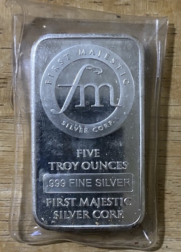 5 oz First Majestic silver bar 999 Free Shipping | eBay