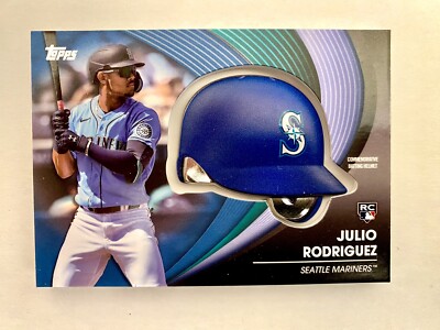 2022 Topps Update Julio Rodriguez Batting Helmet Relic Blue Parallel ...