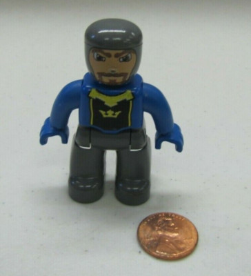 Lego Duplo Blue Crown Knight W/ Beard Helmet Figure Castle Set Minifig ...