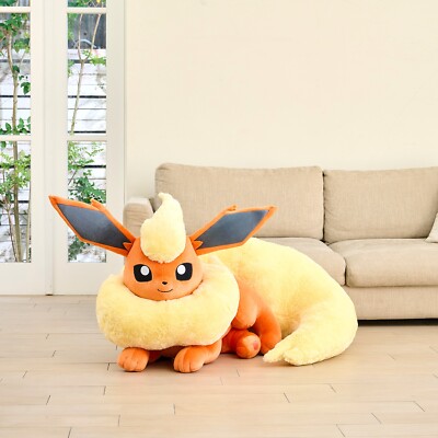PLS Plush toy Life Size Flareon lying down Pokemon Center 64cm x 83cm x ...