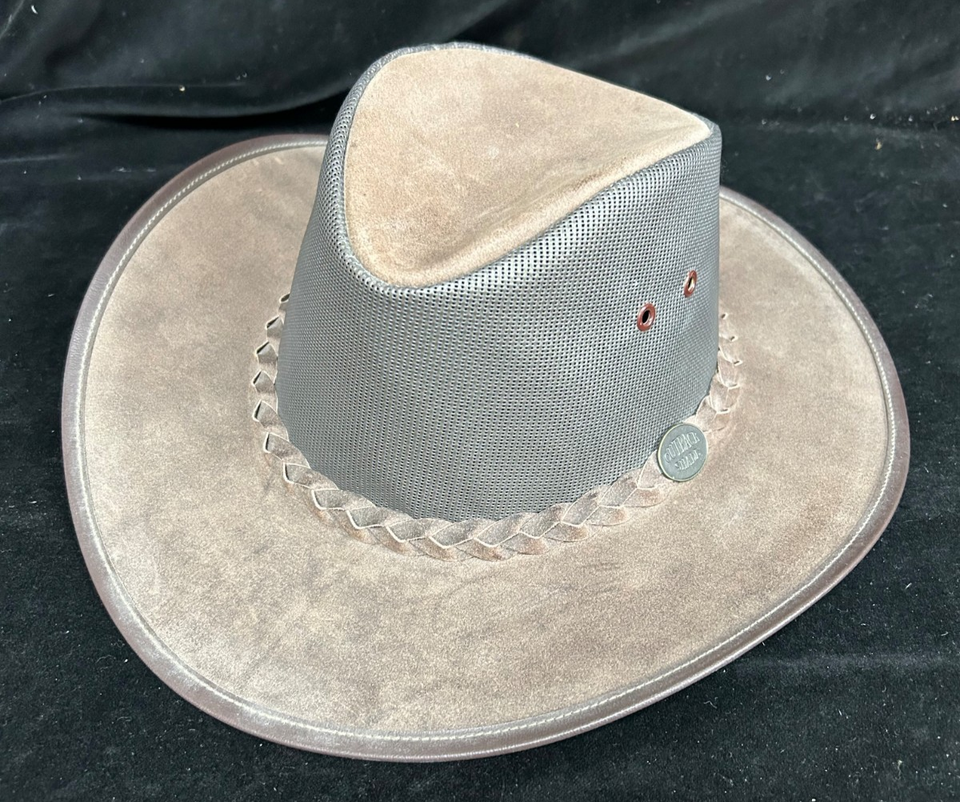 Vintage Mens Brown Leather Outback Western Cowboy Hat Size Large ...