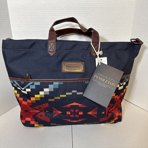 NWT Pendleton Woolen Mills Carico Lake Shopper Tote Bag Navy Carry On 14.5” ST | eBay