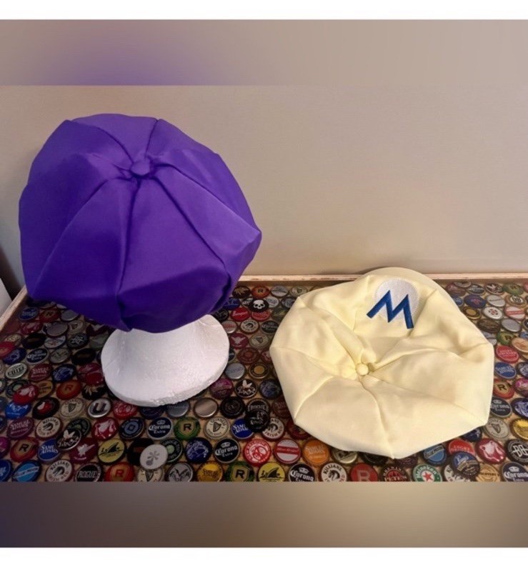 2pc Wario and Waluigi Mario Bros Caps | eBay