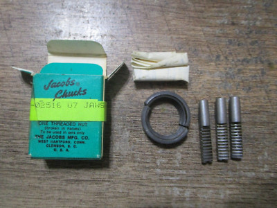 NOS Jacobs U7 Rebuild Kit Nut & Jaw Set For No. 7 And 7B Drill Chuck ...