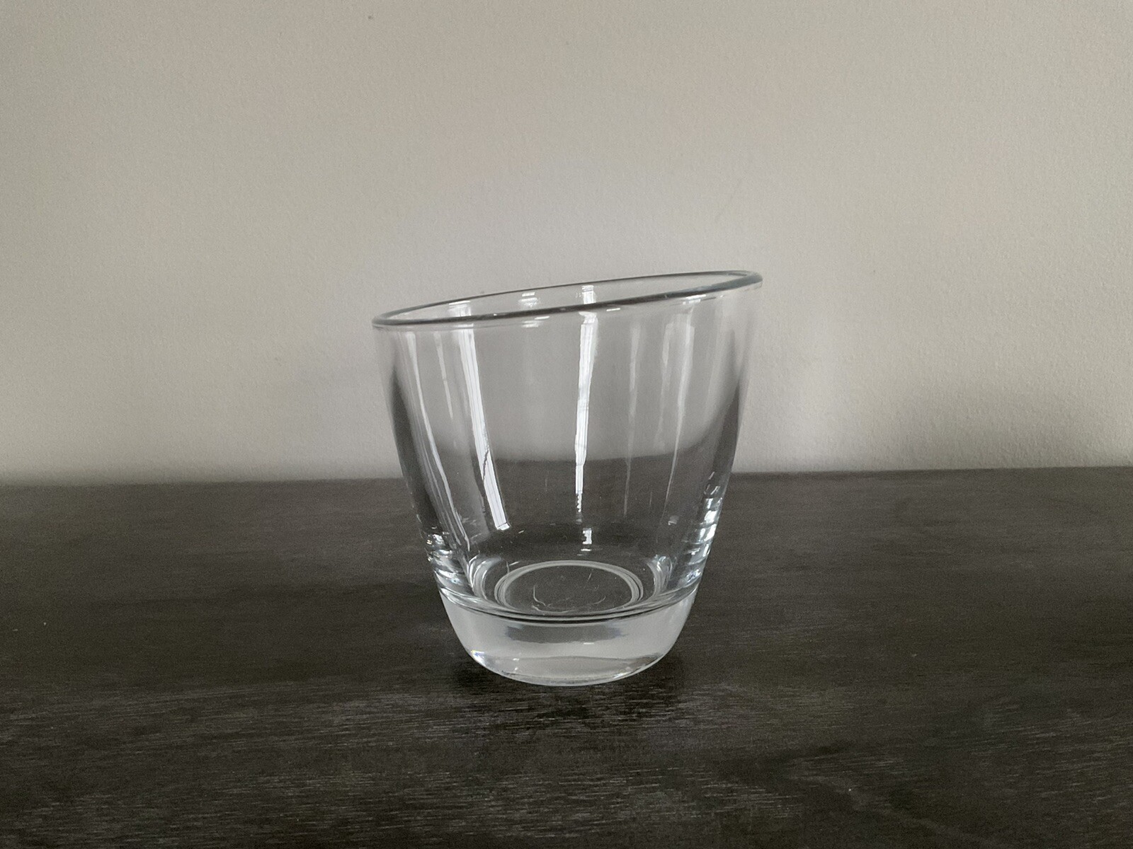 Angled Tilted Clear Drinking Pouring Glass Whiskey Glass | eBay
