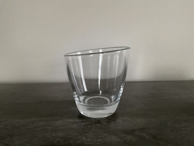 Angled Tilted Clear Drinking Pouring Glass Whiskey Glass | eBay