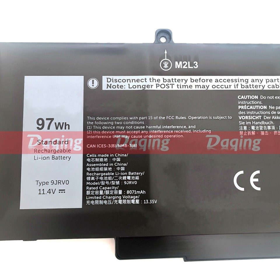 New 05RGW 9JRV0 Battery for Dell Precision 15 3561 3571 3581 Latitude ...