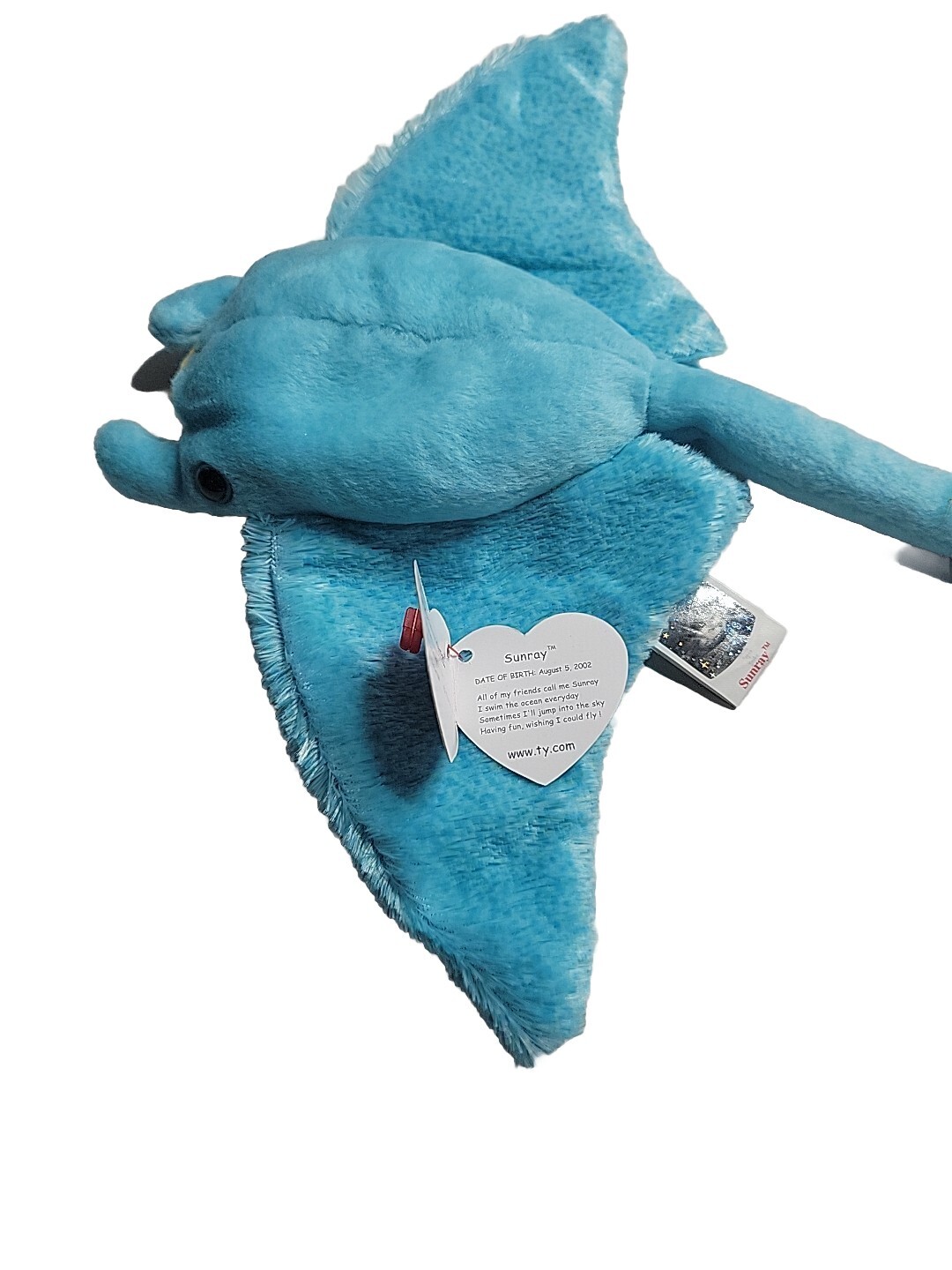 Sunray 2002 Retired Beanie Baby Ty 10th Anniversary Stuffed Plush Manta ...