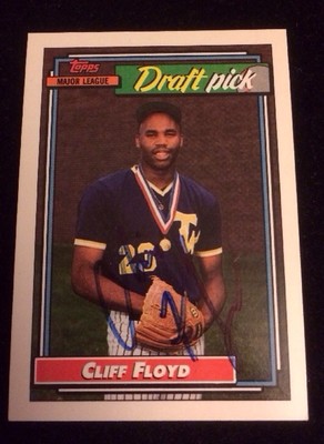 CLIFF FLOYD 1992 TOPPS DRAFT PICK RC Autographed Signed AUTO Baseball ...