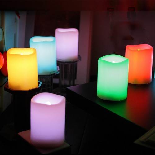 Flameless LED Battery Operated Color Changing Votive Candles with ...