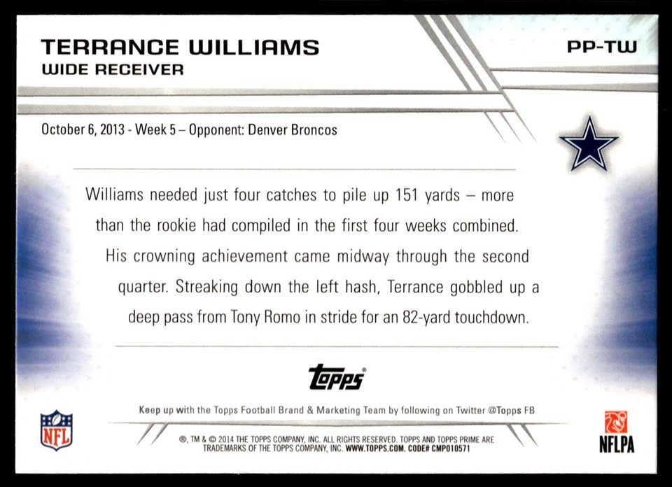 2014 Topps Prime #PP-TW Terrance Williams Prime Performance | eBay