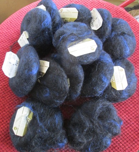 MOHAIR/Wool/Nylon Yarn Blue 14 Balls EMU FILIGREE SUPREME Made in ...