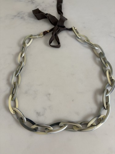 J Crew Chucky Chain Necklace 56 in 80s Style Plastic Ribbon Camouflage ...