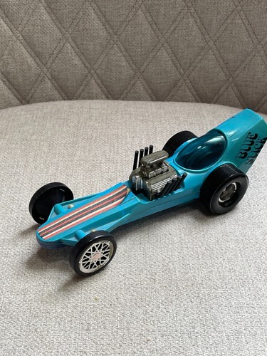 RARE VINTAGE 1972 HASBRO STICK SHIFTERS BLUE SLICK DRAG RACING CAR WITH ...