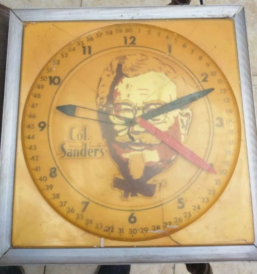 VTG Colonel Sanders Clock Kentucky Fried Chicken KFC Fast Food ...