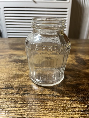 1915 ANTIQUE “IT'S FRENCH'S" Glass Mustard Jar DESIGN PAT'D L FEB. 23 ...
