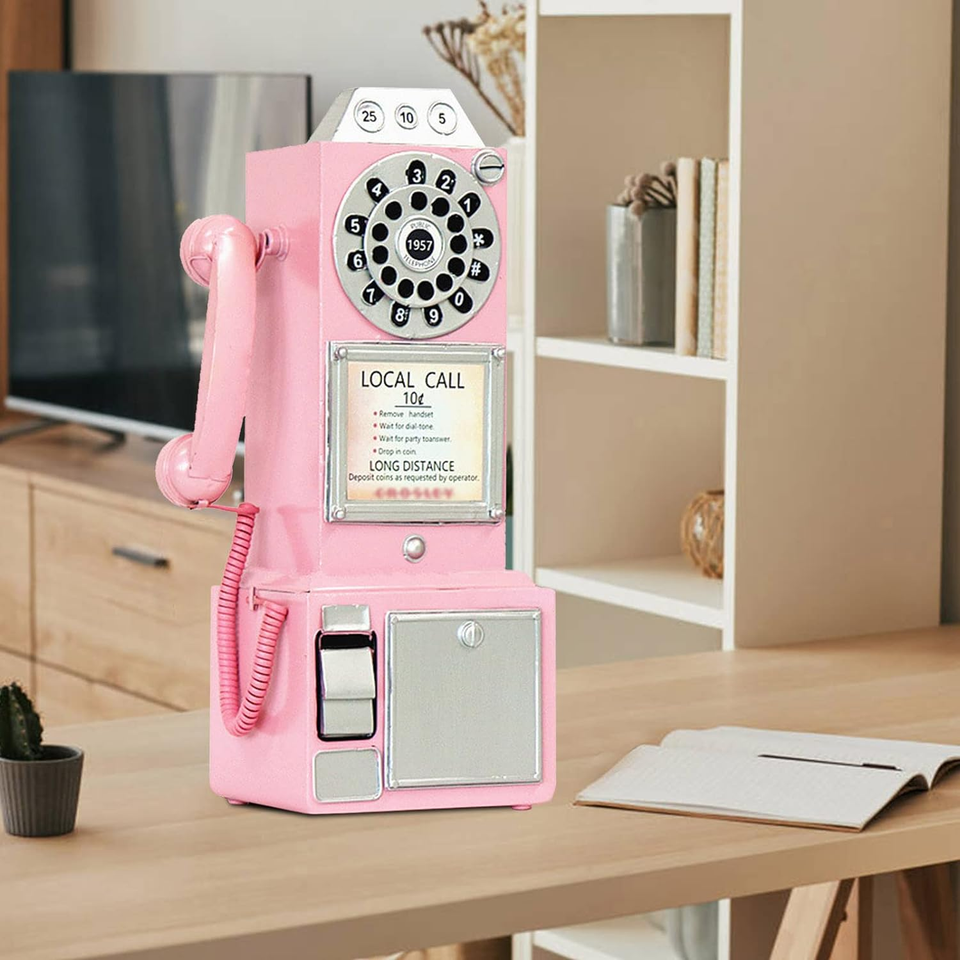 Antique Telephone - Pink Rotary Dial Landline Phone Model Vintage Pink ...