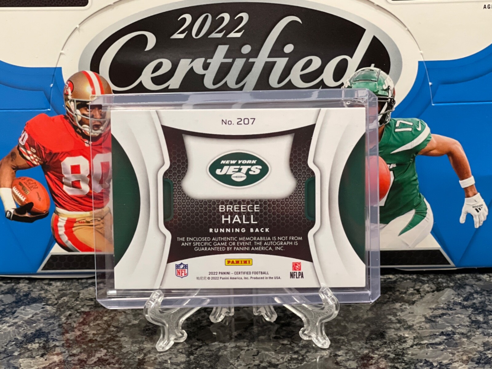 2022 PANINI CERTIFIED FRESHMAN FABRIC BREECE HALL RPA RC Patch Auto ...