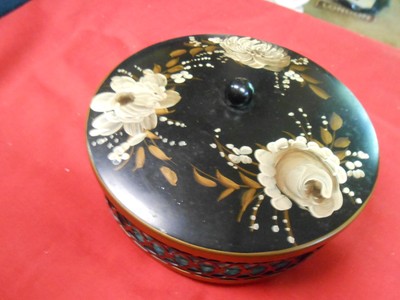 Beautiful Vintage Handpainted 3 Section CANDY DISH...with Lid ...