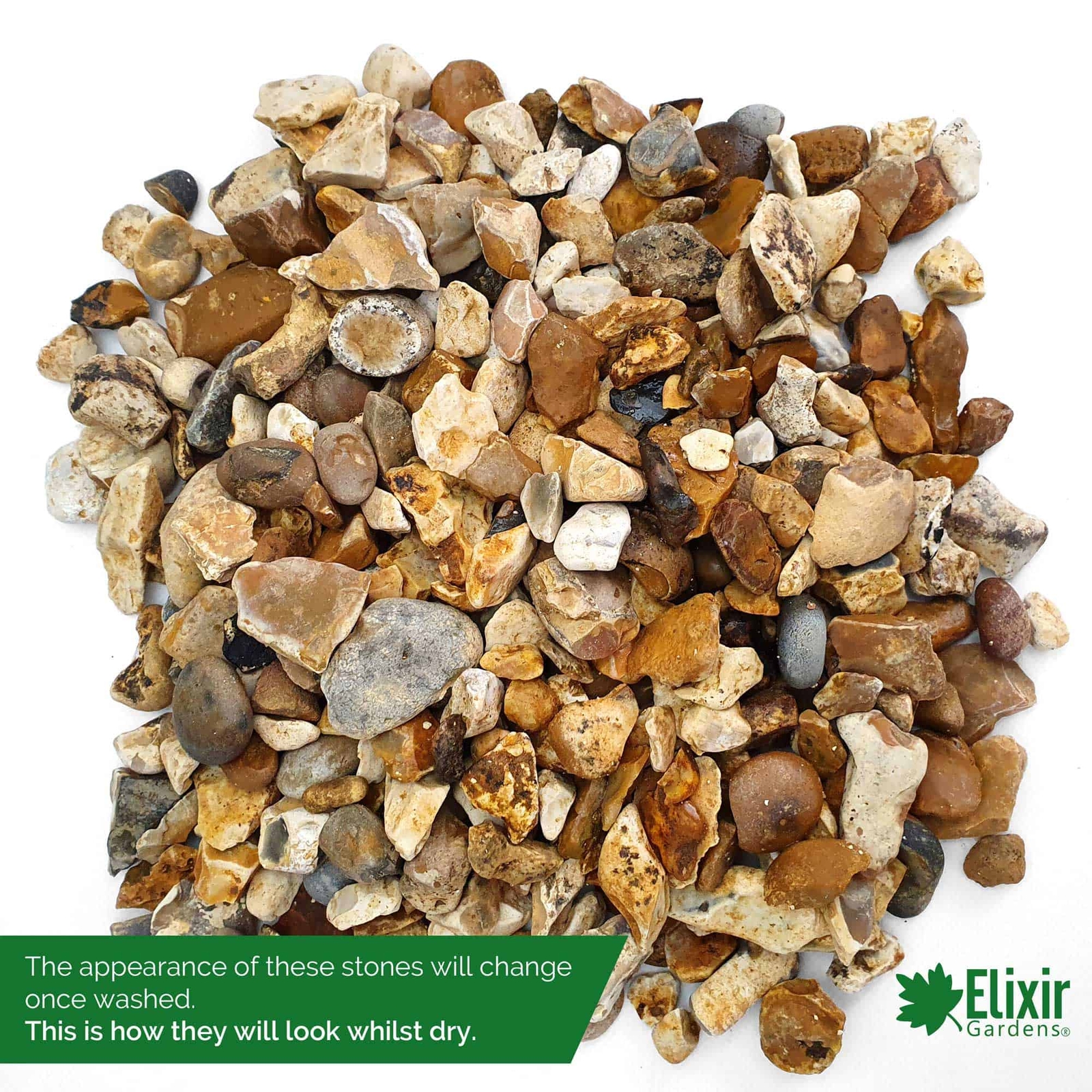 Decorative Golden Gravel Coloured Chippings Stones Pebbles Cobble ...