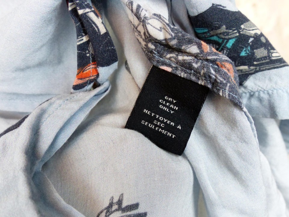 Marc By Marc Jacobs Shirt Mens XL Blue Motorcycle Print Button Rayon ...